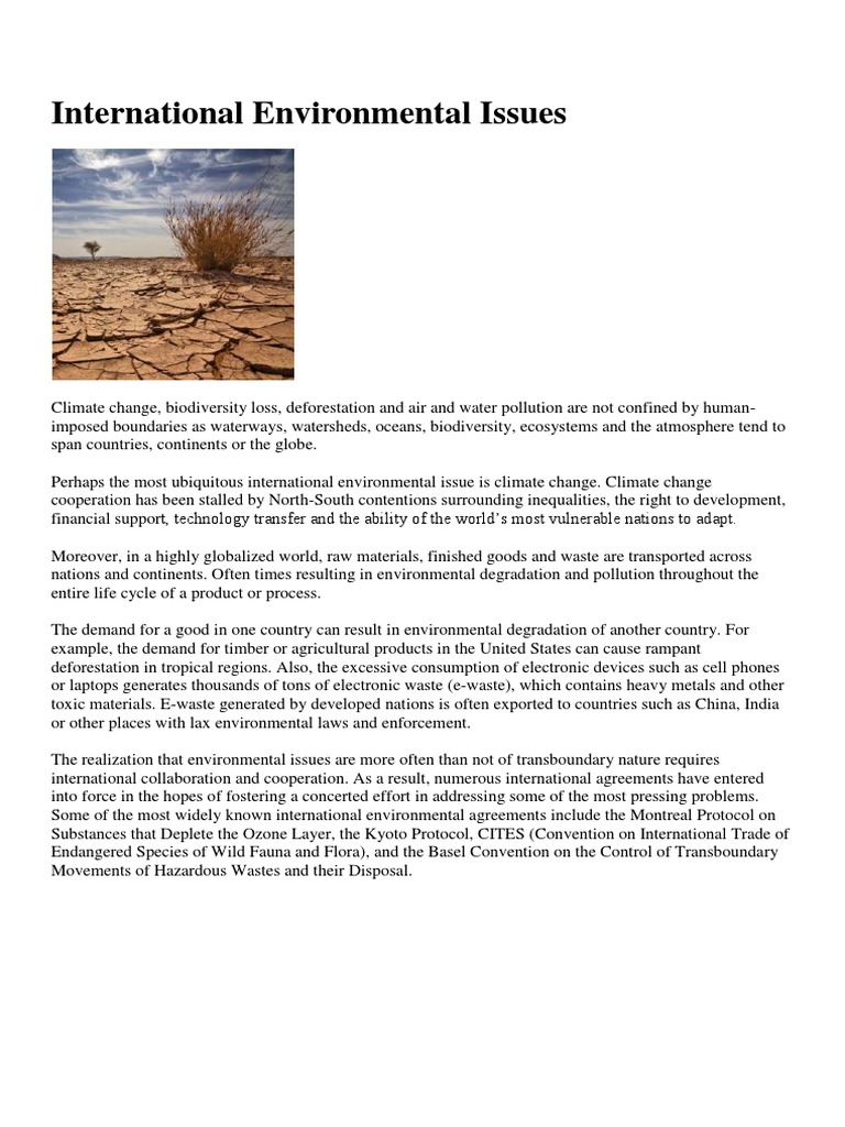 International Environmental Challenges | PDF | Scientific Opinion On ...