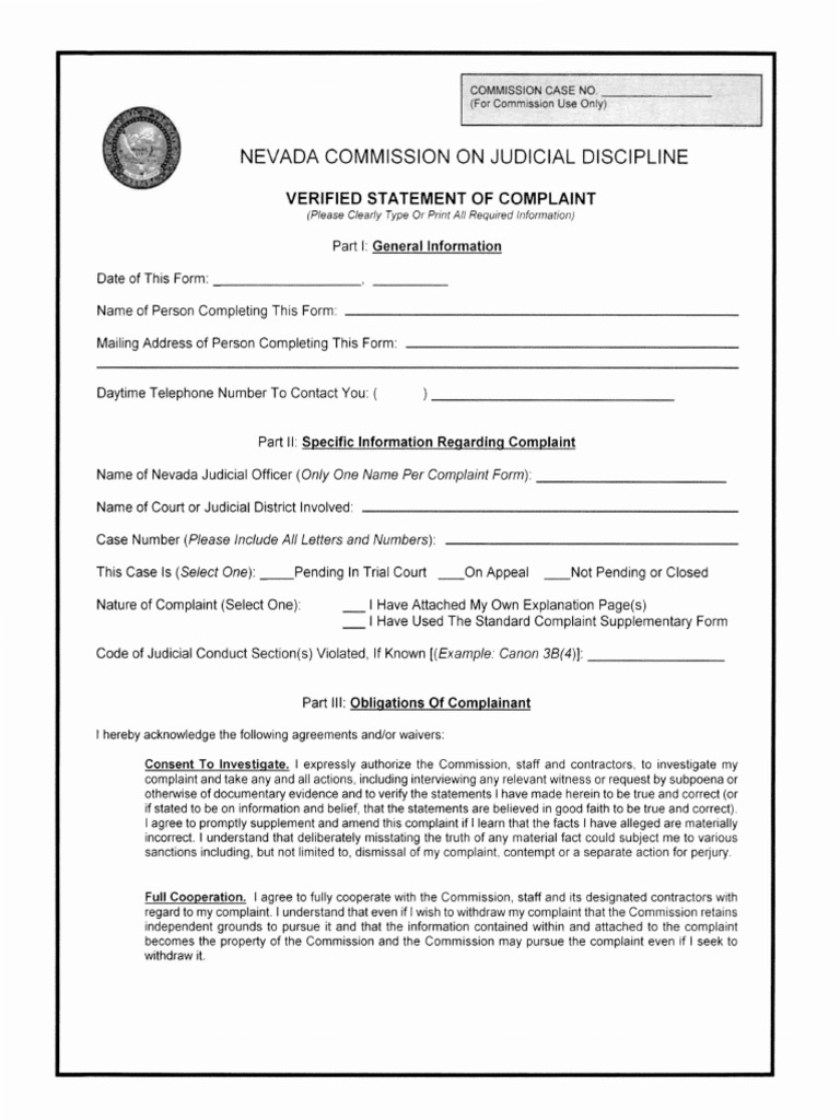 Complaint Form NCJD (Revised 100212) | PDF | Contempt Of Court | Complaint