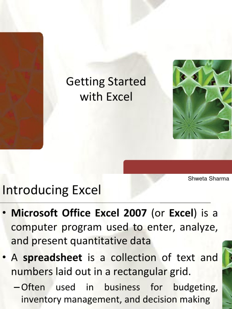 Getting Started With Excel | PDF | Microsoft Excel | Software