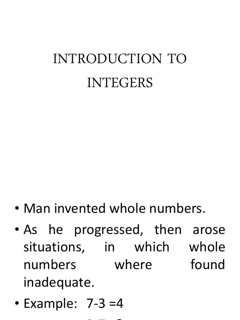 Integers | PDF | Mathematical Concepts | Mathematical Notation