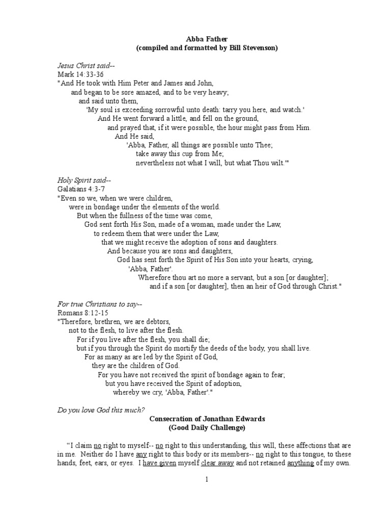 3 - Abba Father | PDF | Jesus | Religious Behaviour And Experience