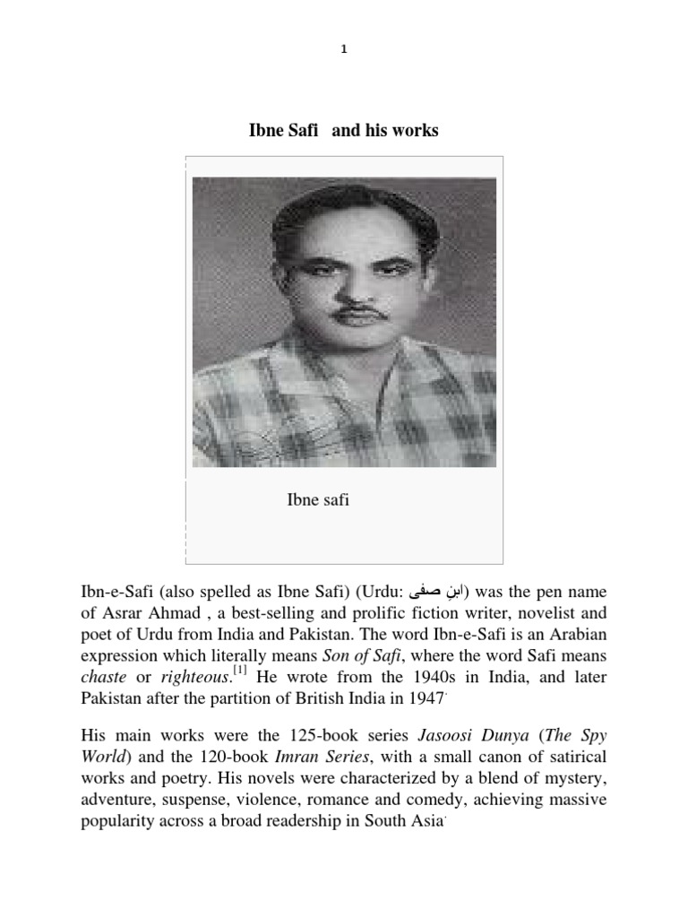 Ibne Safi: Life and Literary Legacy | PDF | Science | Science (General)