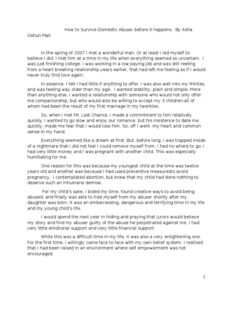 How To Survive Domestic Abuse | PDF | Domestic Violence | Violence