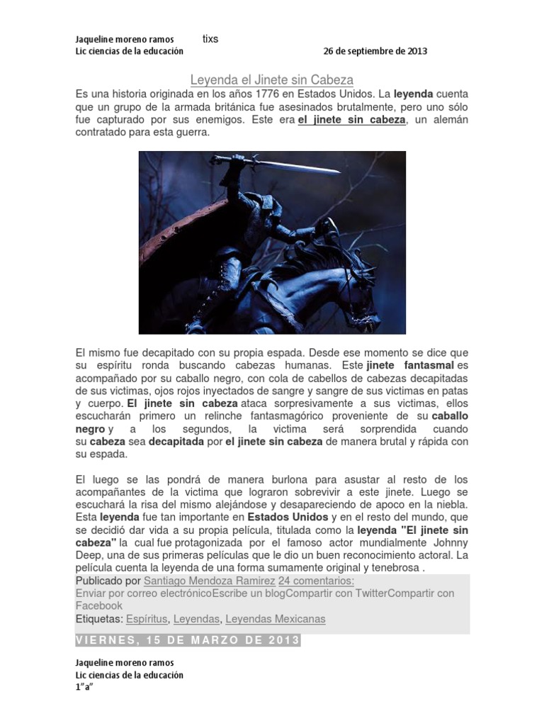 Leyenda el Jinete sin Cabeza.pdf | Ocio