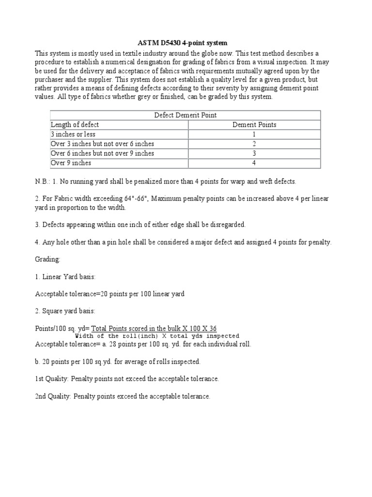 ASTM D5430 4 Point System PDF