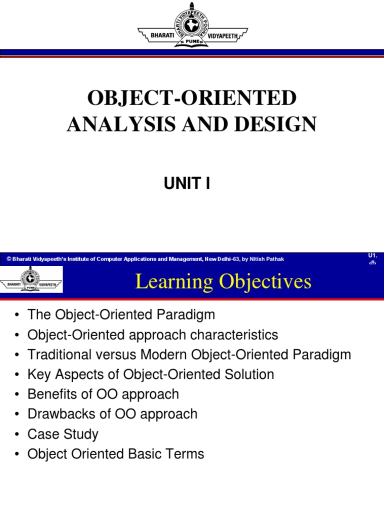 Ooad Unit I | PDF | Object (Computer Science) | Object Oriented Programming