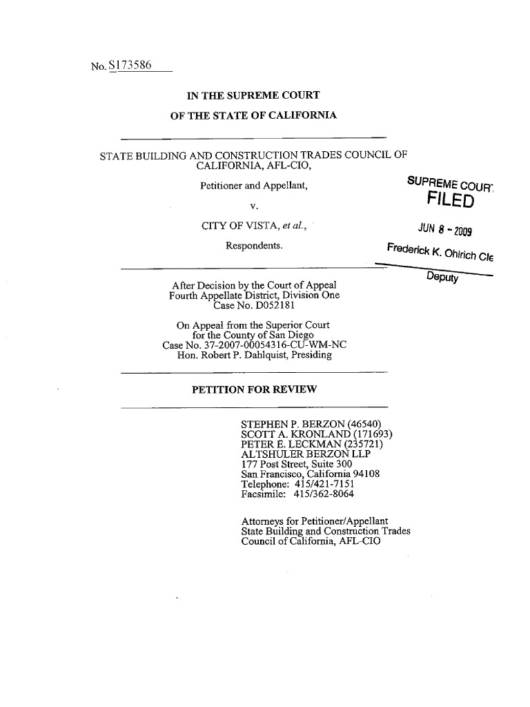 California Supreme Court Case 73586 | PDF