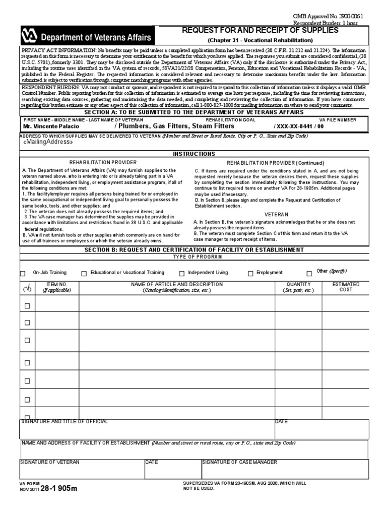 1 | PDF | United States Department Of Veterans Affairs | Veteran