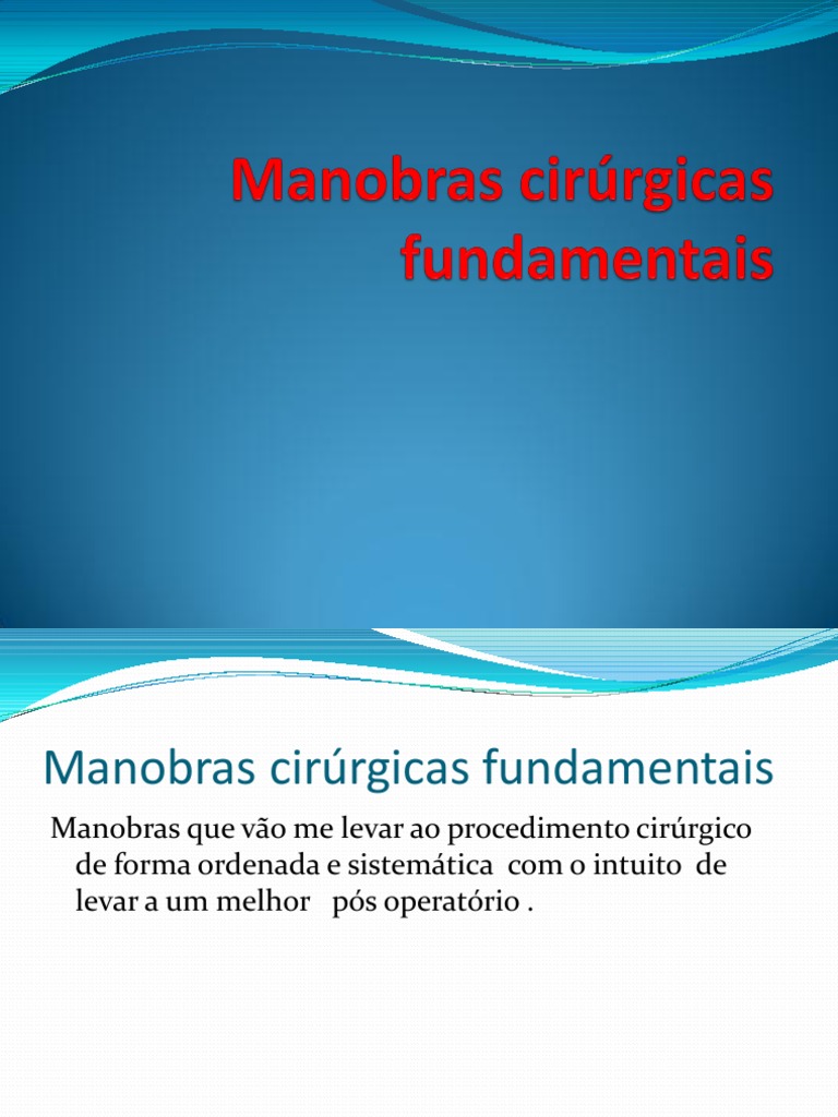Manobras Cirurgicas Fundamentrais | PDF