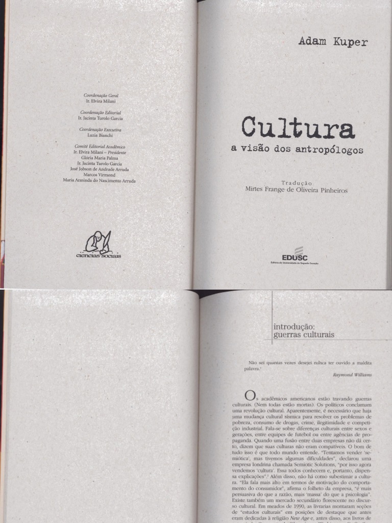 1.cultura A Visão Dos Antropólogos - Adam Kuper | PDF