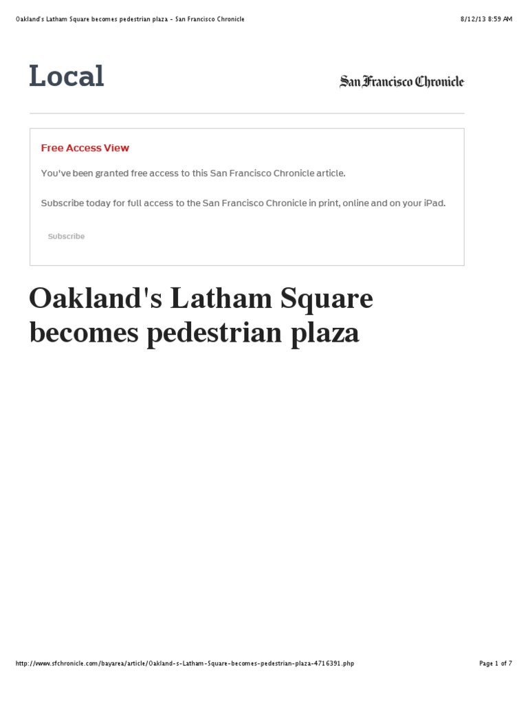 8.12.13.oakland's Latham Square Becomes Pedestrian Plaza - San ...