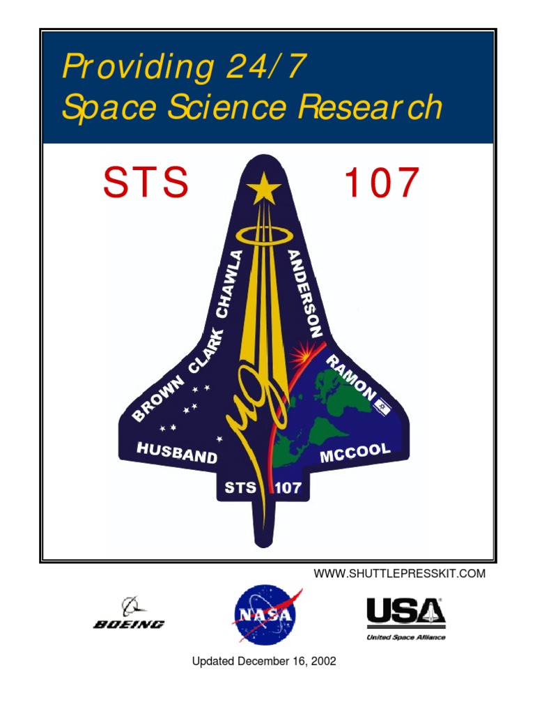NASA Space Shuttle "Columbia" STS-107 Press Kit | PDF | Space Shuttle ...