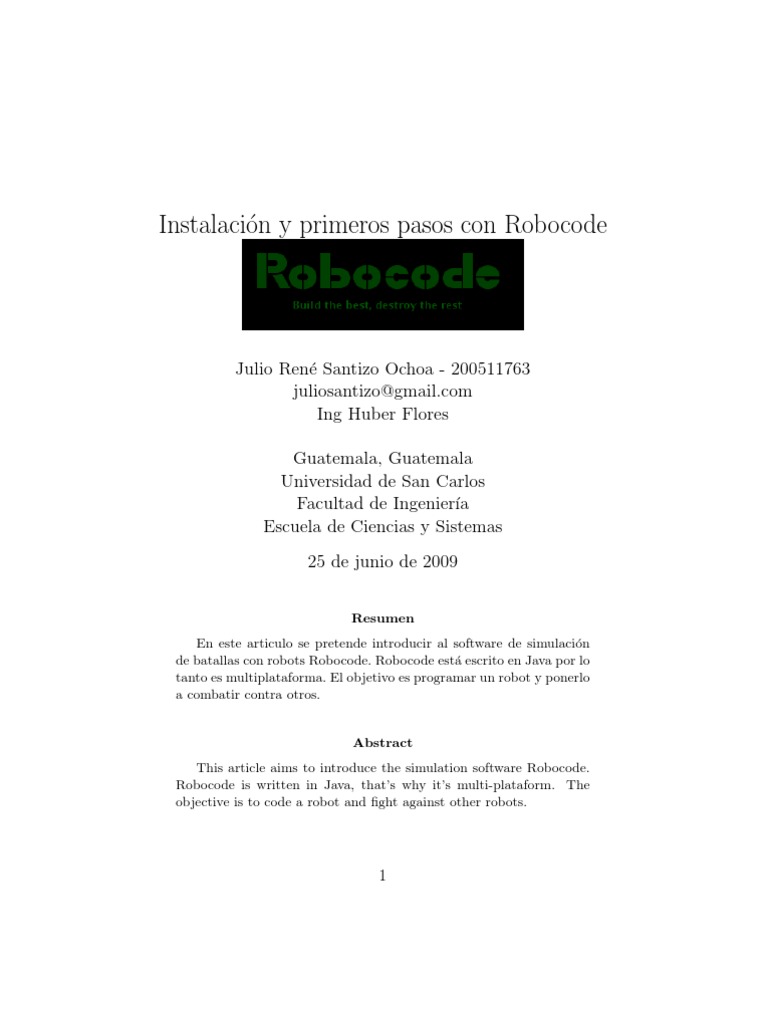 Articulo 1 Robocode | PDF | Robot | Robótica
