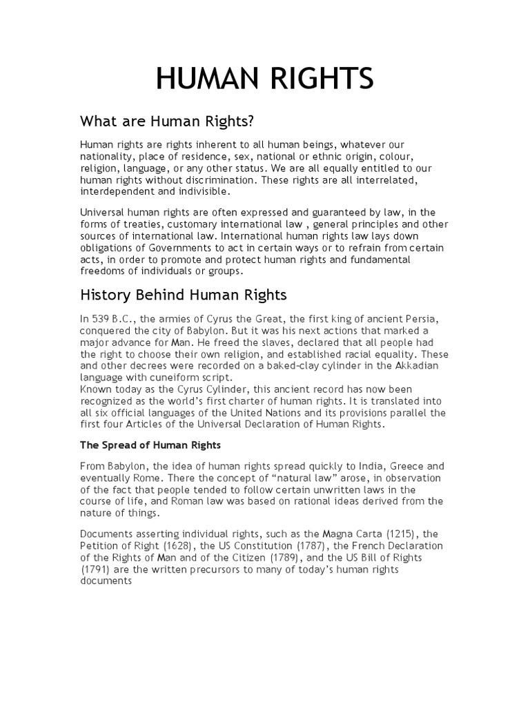 Human Rights | Human Rights | Rights