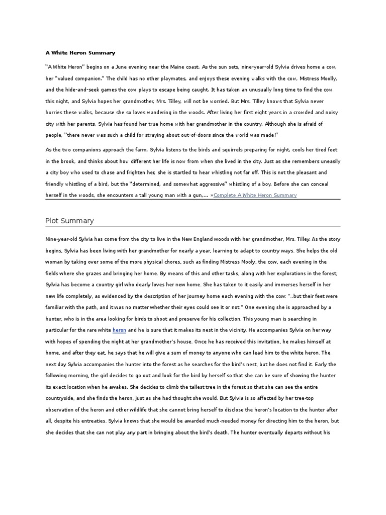 A White Heron Summary | PDF