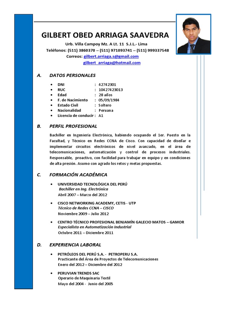 CV Gilbert Arriaga PDF | PDF | Perú | Software