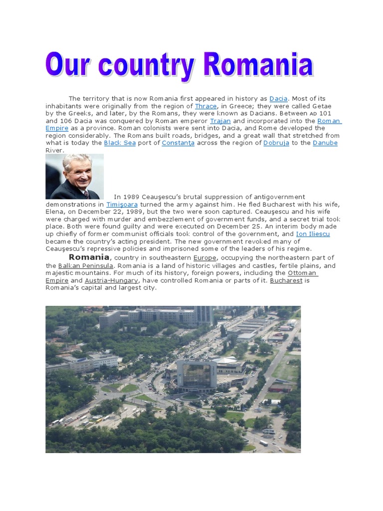 The Territory That Is Now Romania First Appeared in History As Dacia ...