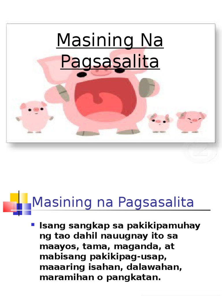 Filipino 1 Masining Na Pagsasalita | PDF