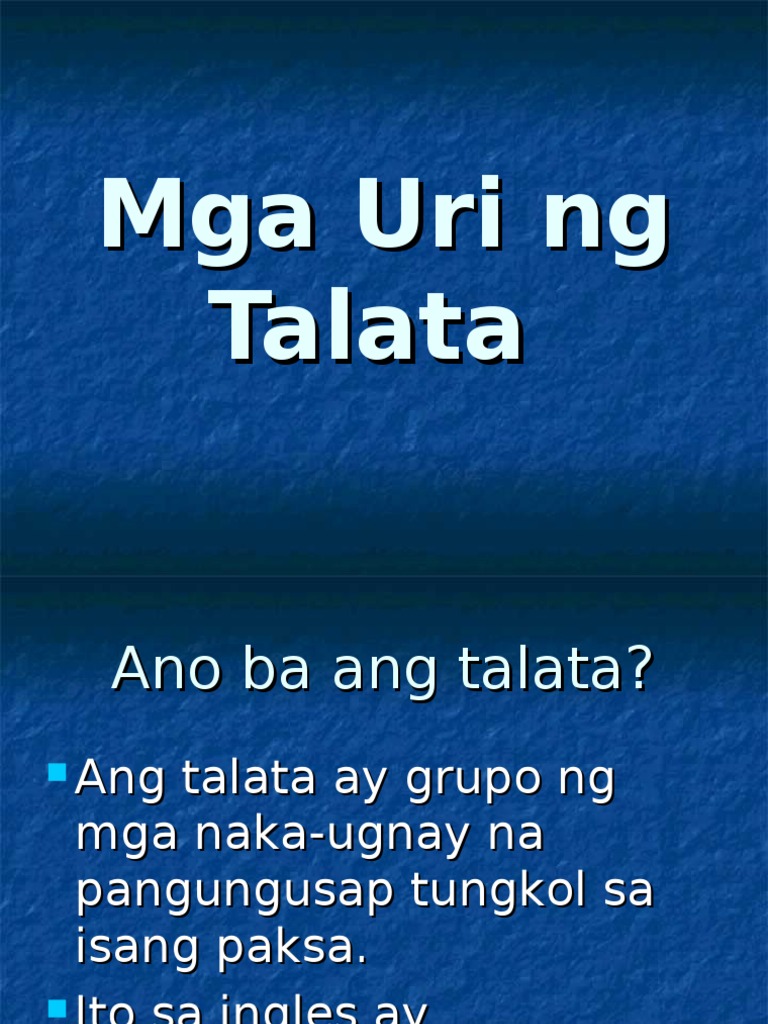 Filipino 1 Mga Uri NG Talata | PDF