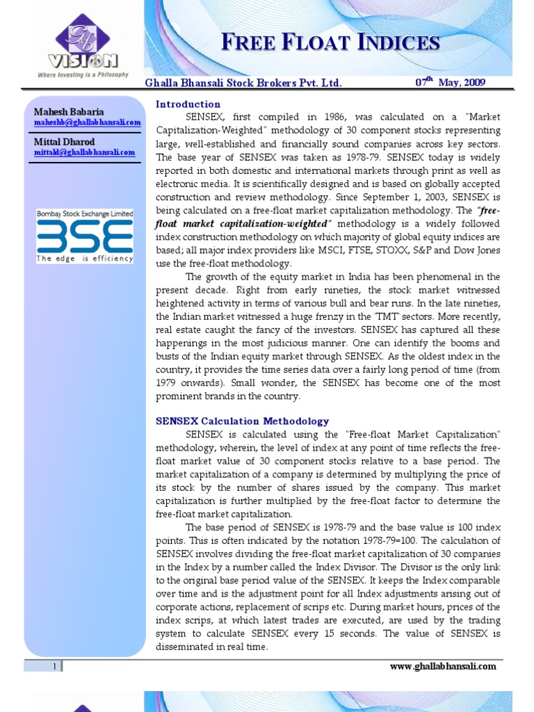 Free Float Index | PDF | Stock Market Index | Exchange Traded Fund