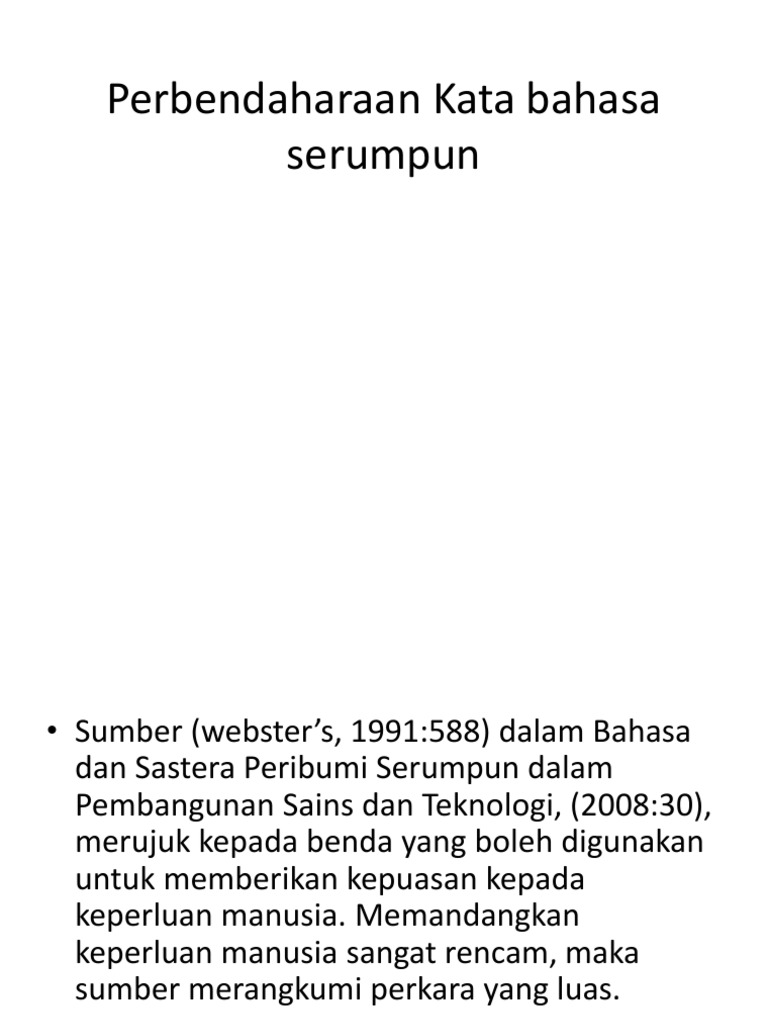 Perbendaharaan Kata Bahasa Serumpun | PDF