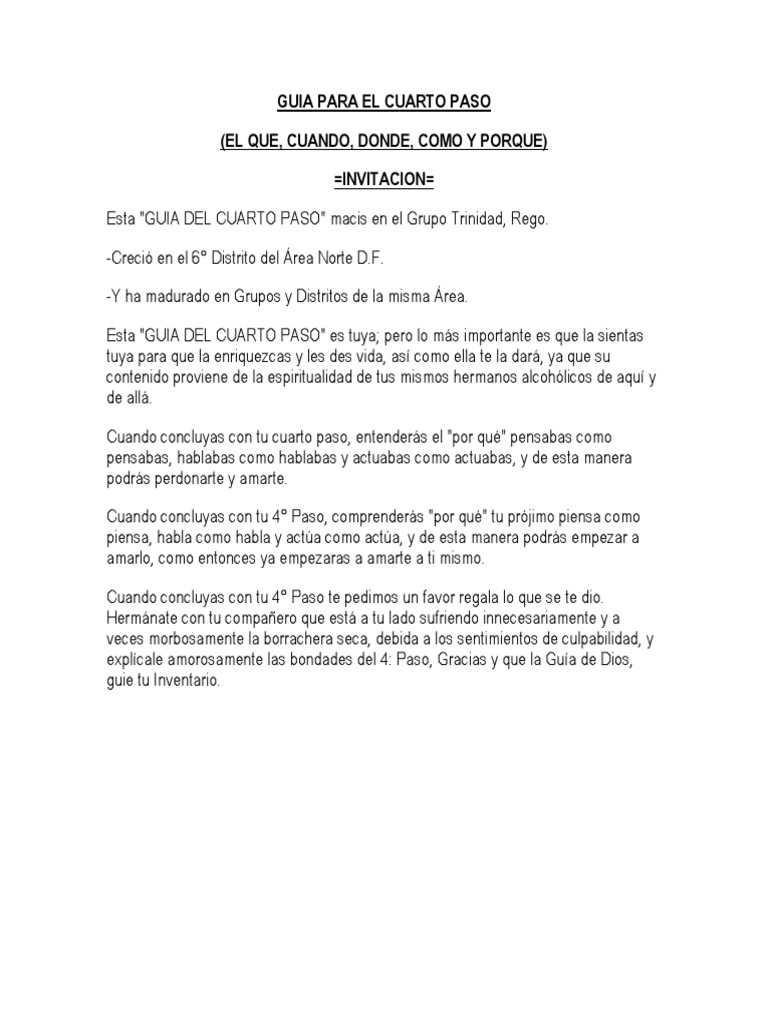 Guia para El Cuarto Paso | PDF | Orgullo | Lujuria