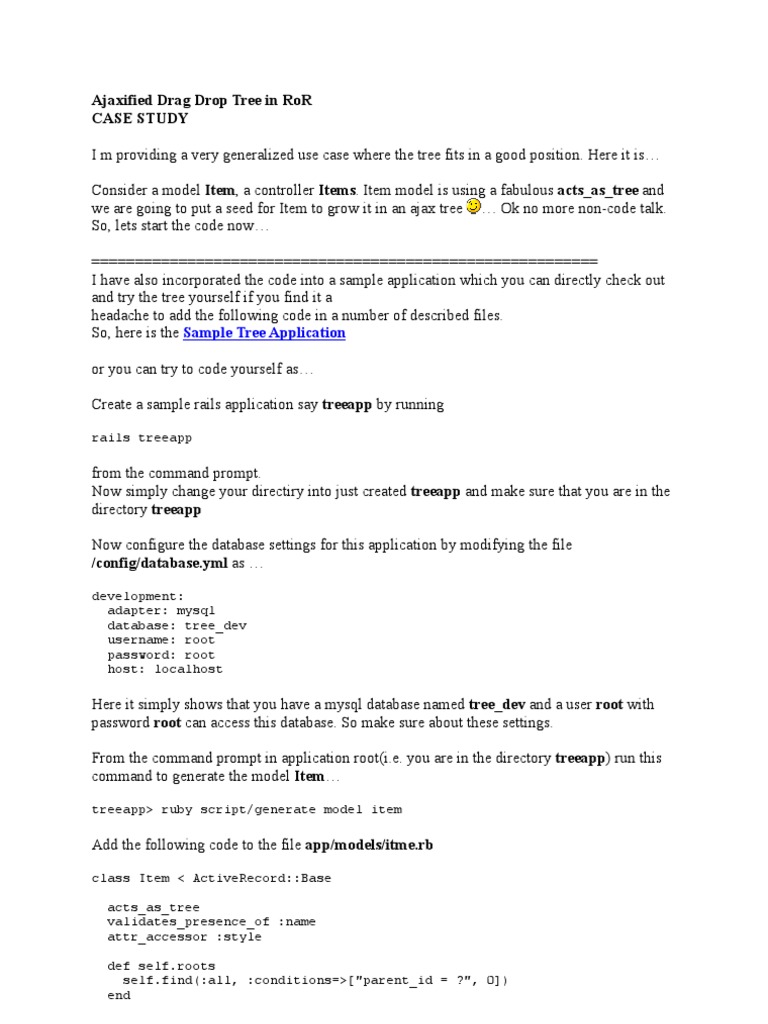 Ajaxified Drag Drop Tree In Ror Pdf Ajax Programming Xhtml
