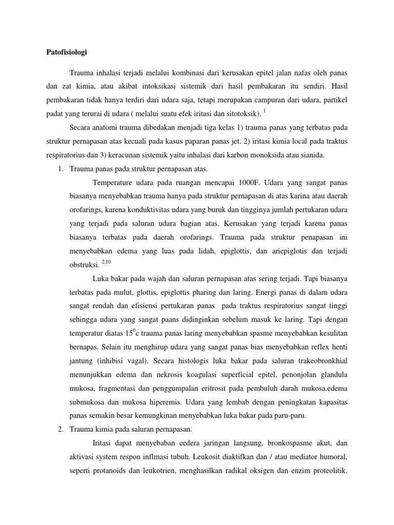 Patofisiologi Trauma Inhalasi | PDF