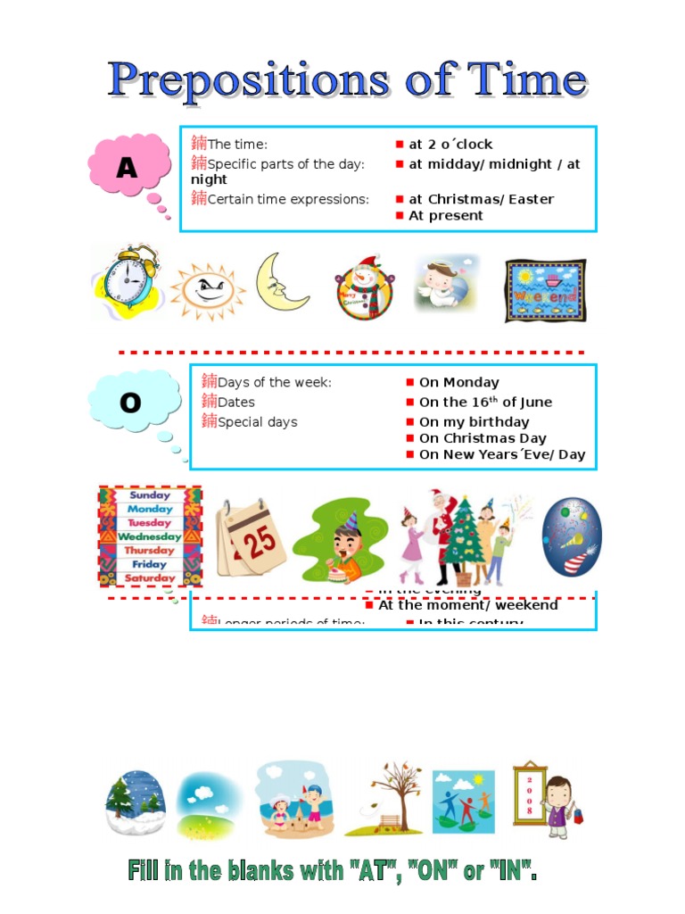 Prepositions of Time | PDF