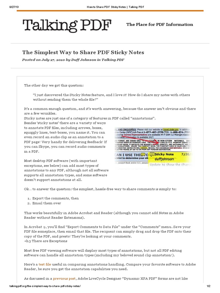 How To Share PDF Sticky Notes | PDF | Digital Typography | Computer ...