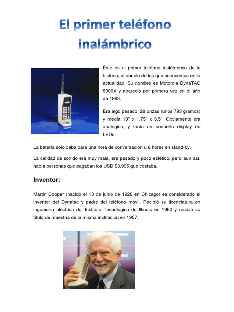 Éste Es El Primer Teléfono Inalámbrico de La Historia | PDF | Telefonía ...