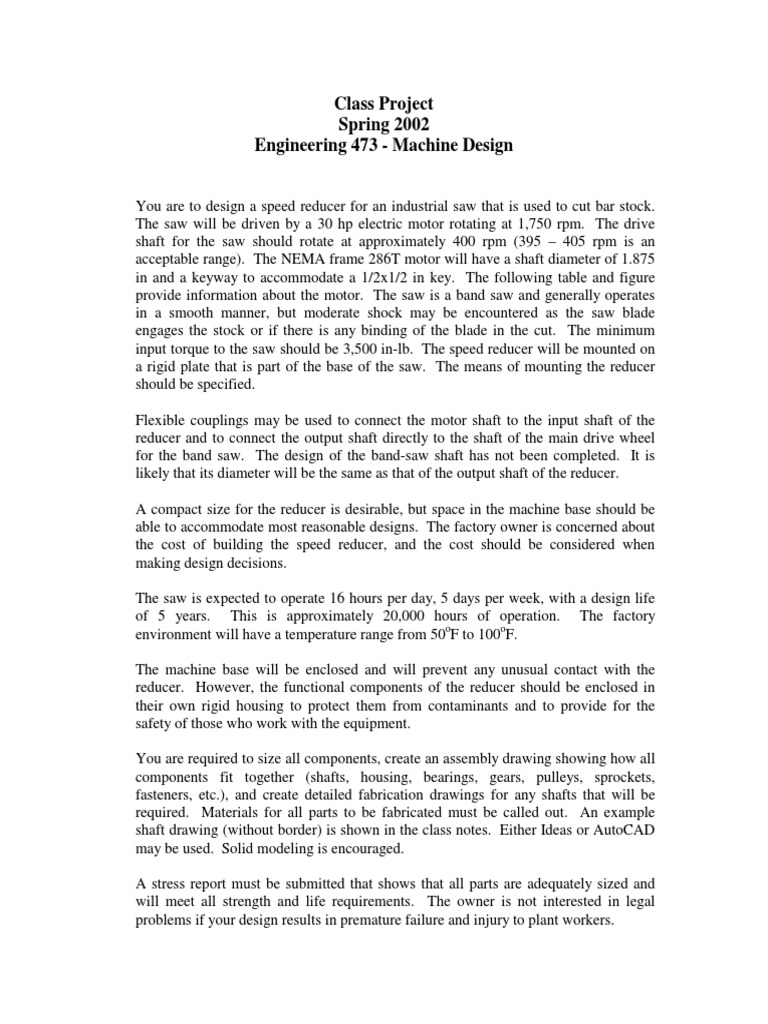 Machine Design Project | Download Free PDF | Engines | Engineering