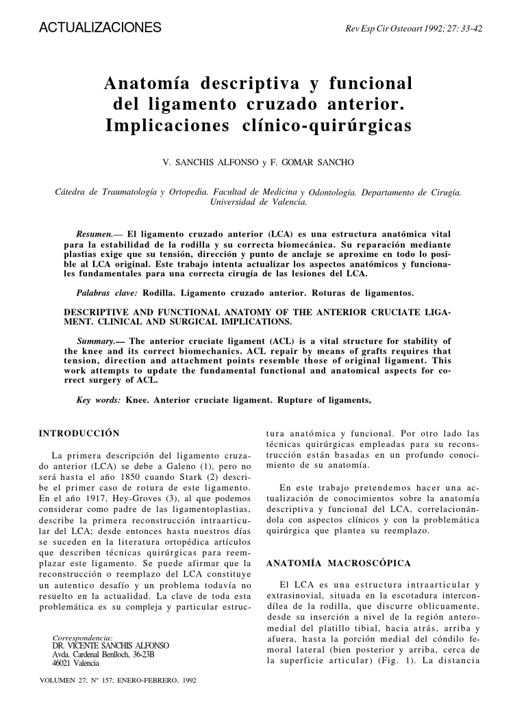 Lca Anatomia Descriptiva y Funcional | PDF | Rodilla | Articulaciones
