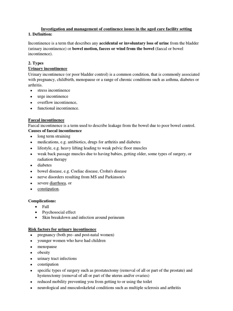 Handout Investigation and Management of Continence Issues in The RACF ...