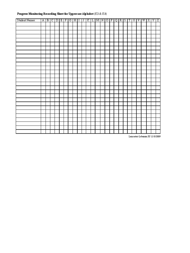 Uppercase Alphabet Progress Tracker | PDF