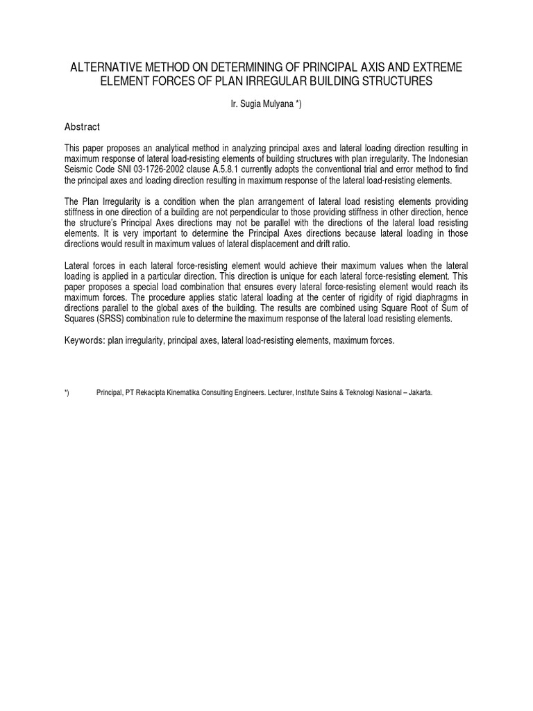 Principal Axes in Irregular Structures | PDF | Structural Analysis ...