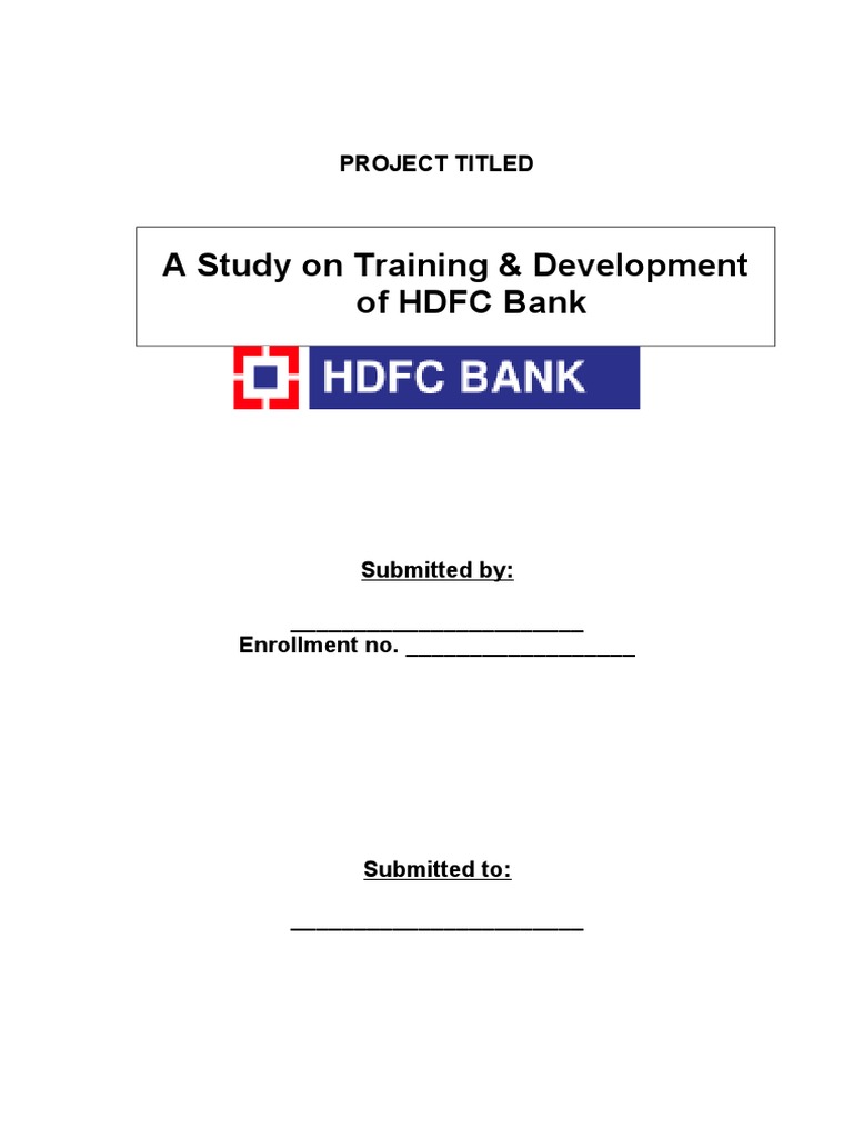 Training and Developing HDFC Bank | PDF | Banks | Employment