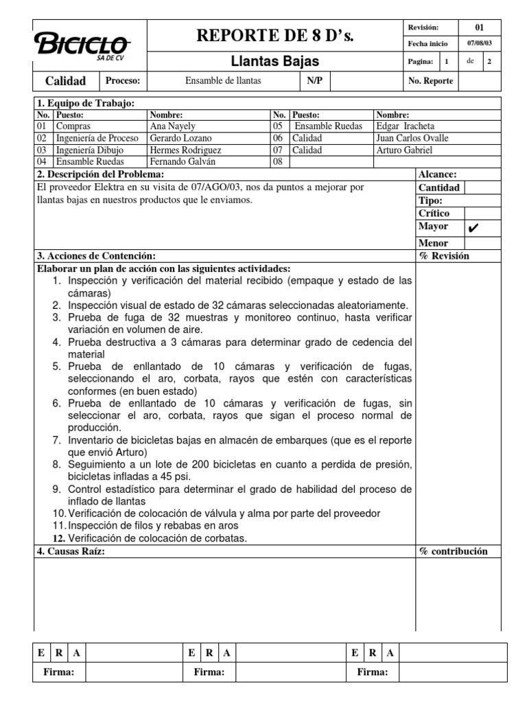 Ejemplo 8ds Bicicle | PDF | Calidad (comercial) | Aluminio