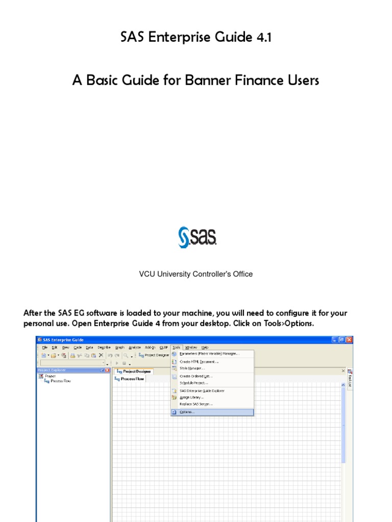 SAS Enterprise Guide 4.1 A Basic Guide For Banner Finance Users | PDF ...
