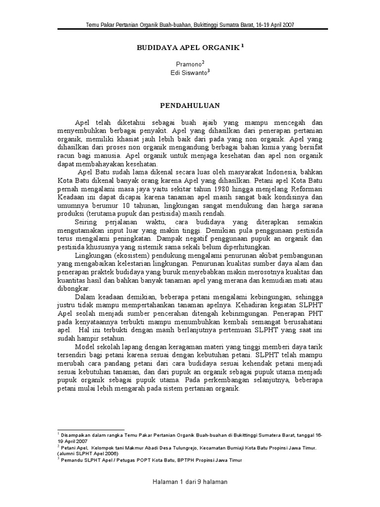 Budidaya Apel Organik | PDF | Kesehatan Holistik | Sains & Matematika
