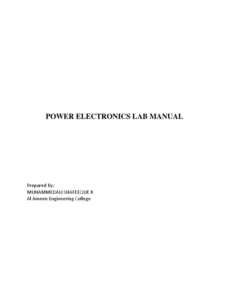 Power Electronics Lab Manual | PDF | Power Electronics | Power Inverter