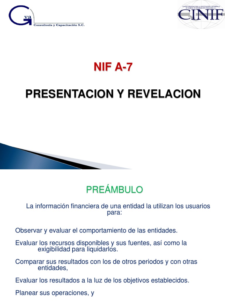 Nif A7 | PDF | Estado financiero | normas internacionales de INFORMACION FINANCIERA