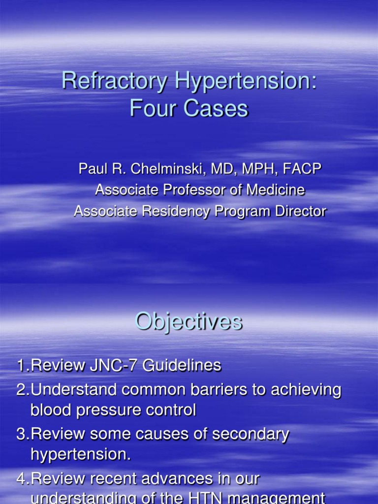 Refractory Hypertension 020310a | PDF | Hypertension | Rtt