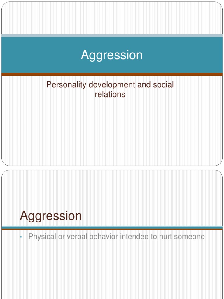 Aggression: Personality Development and Social Relations | PDF ...