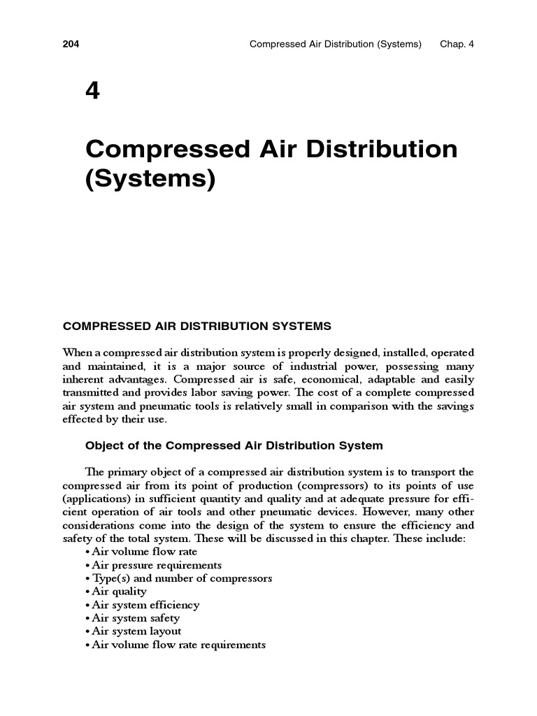 Compressed Air Distribution Systems | PDF | Gas Compressor | Pneumatics