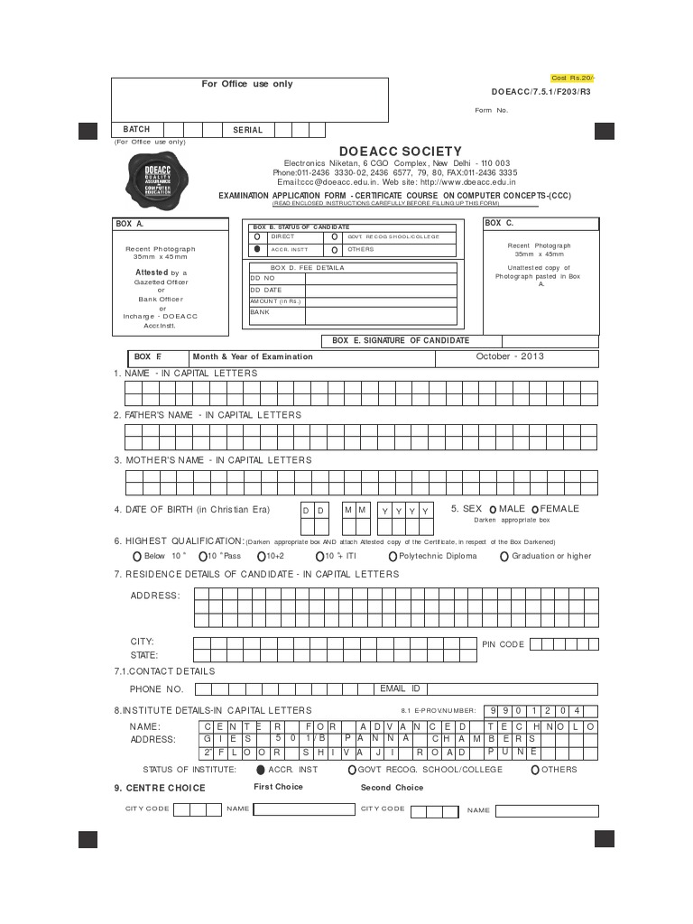 Doeaccsociety: For Office Use Only | PDF