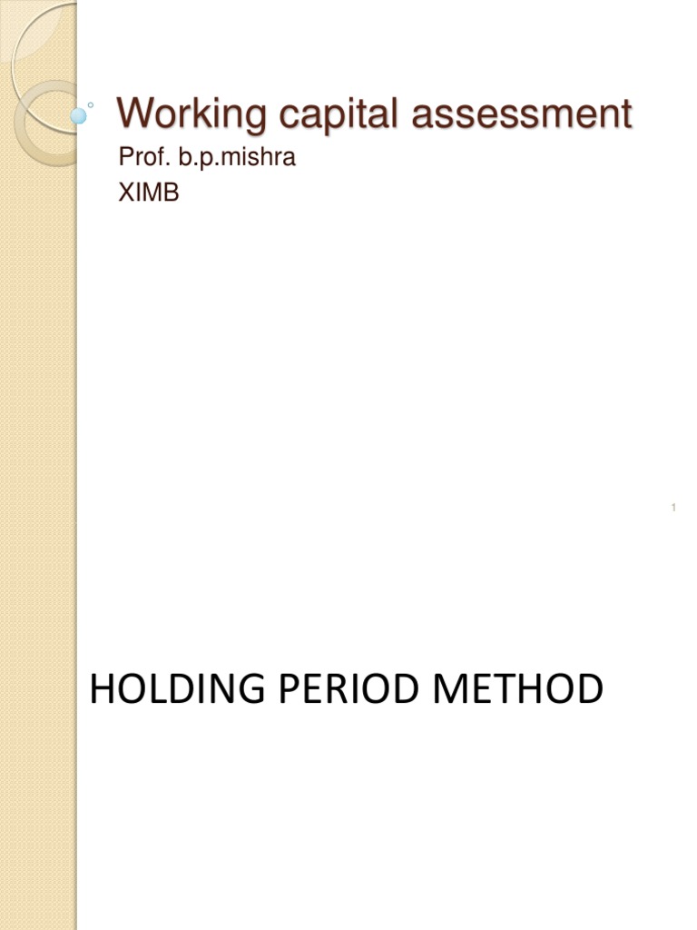 5603 - Working Capital Assessment | PDF | Loans | Working Capital