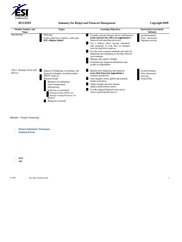 Budget and Financial MGT | PDF | Budget | Financial Statement