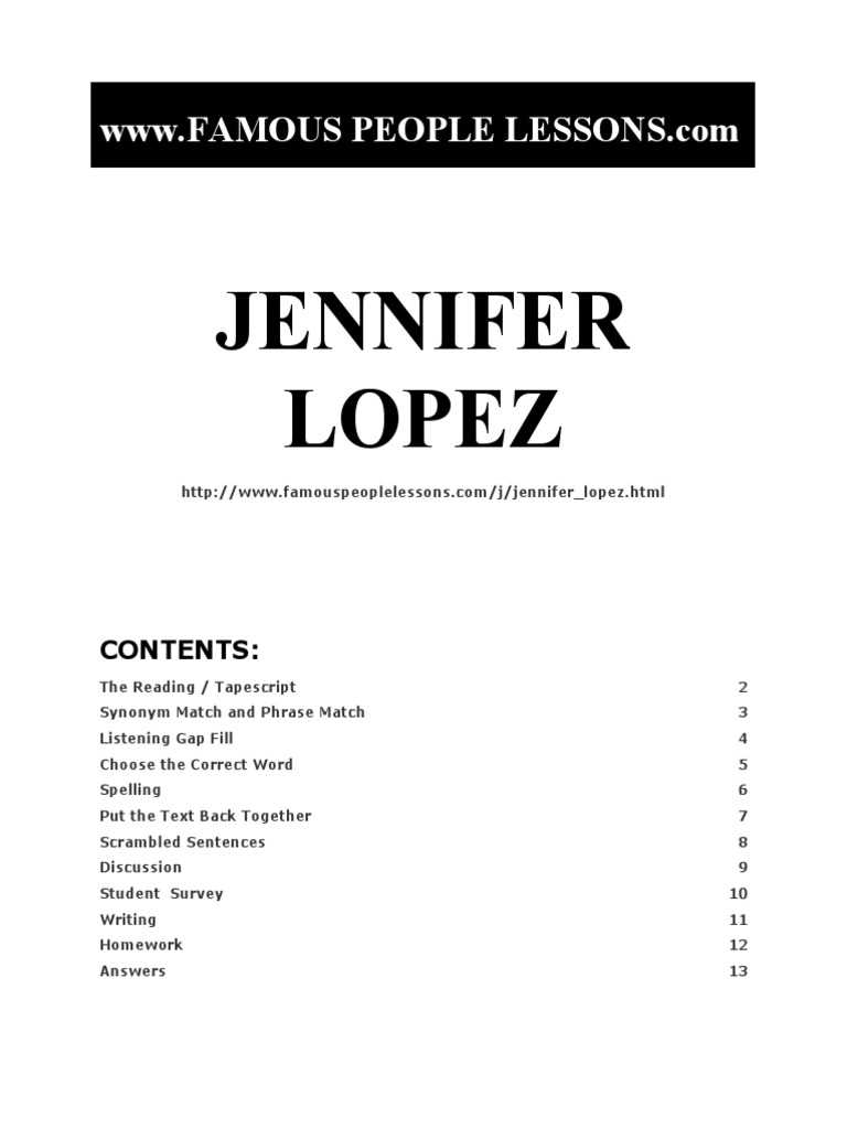 Jennifer Lopez | Leisure