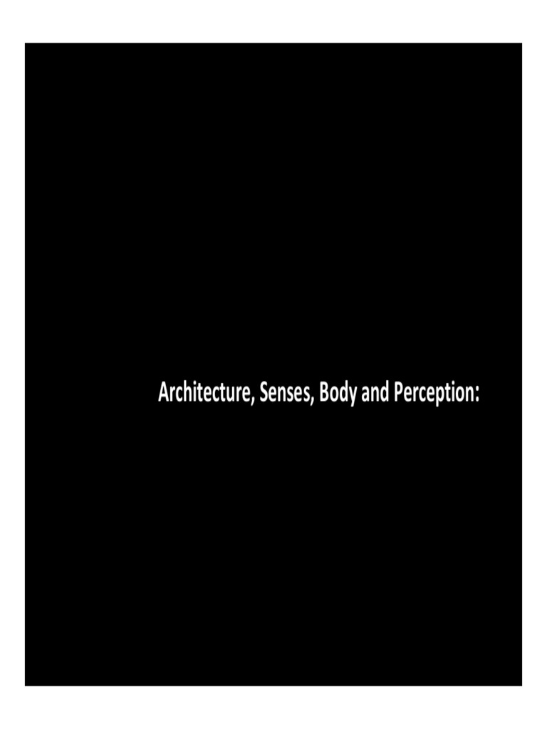 Architecture, Senses, Body and Perception | PDF